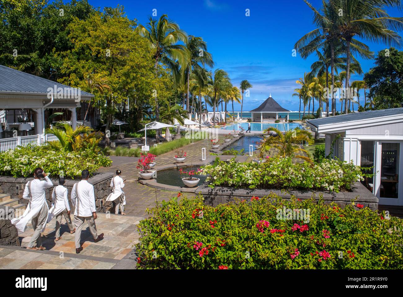 Main pool of the Heritage le Telfair luxury five stars hotel in the ...