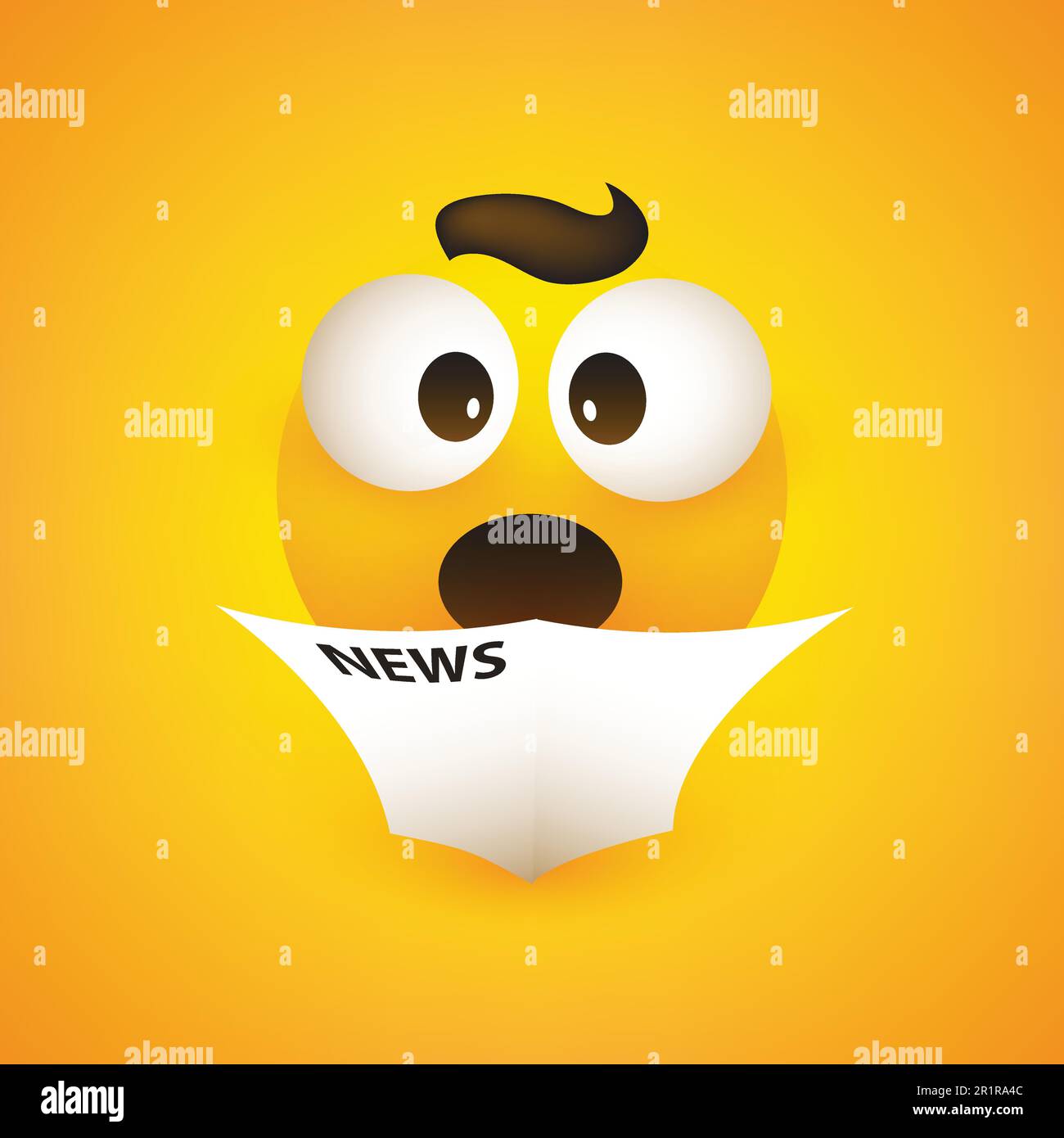 Surprising news - Emoji with pop out eyes reads a newspaper - Simple ...