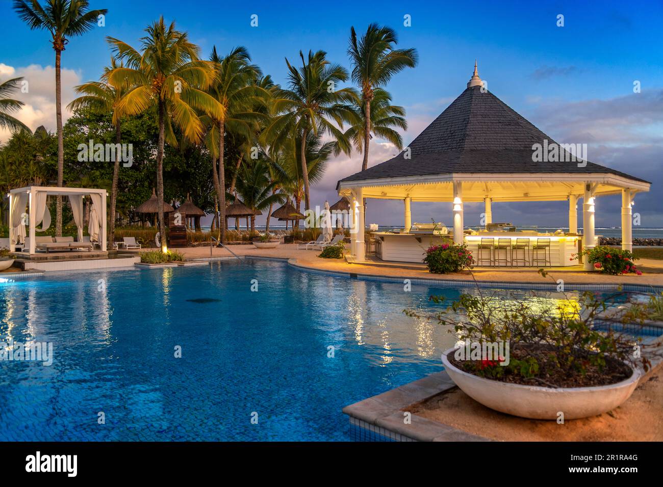 Main pool of the Heritage le Telfair luxury five stars hotel in the ...