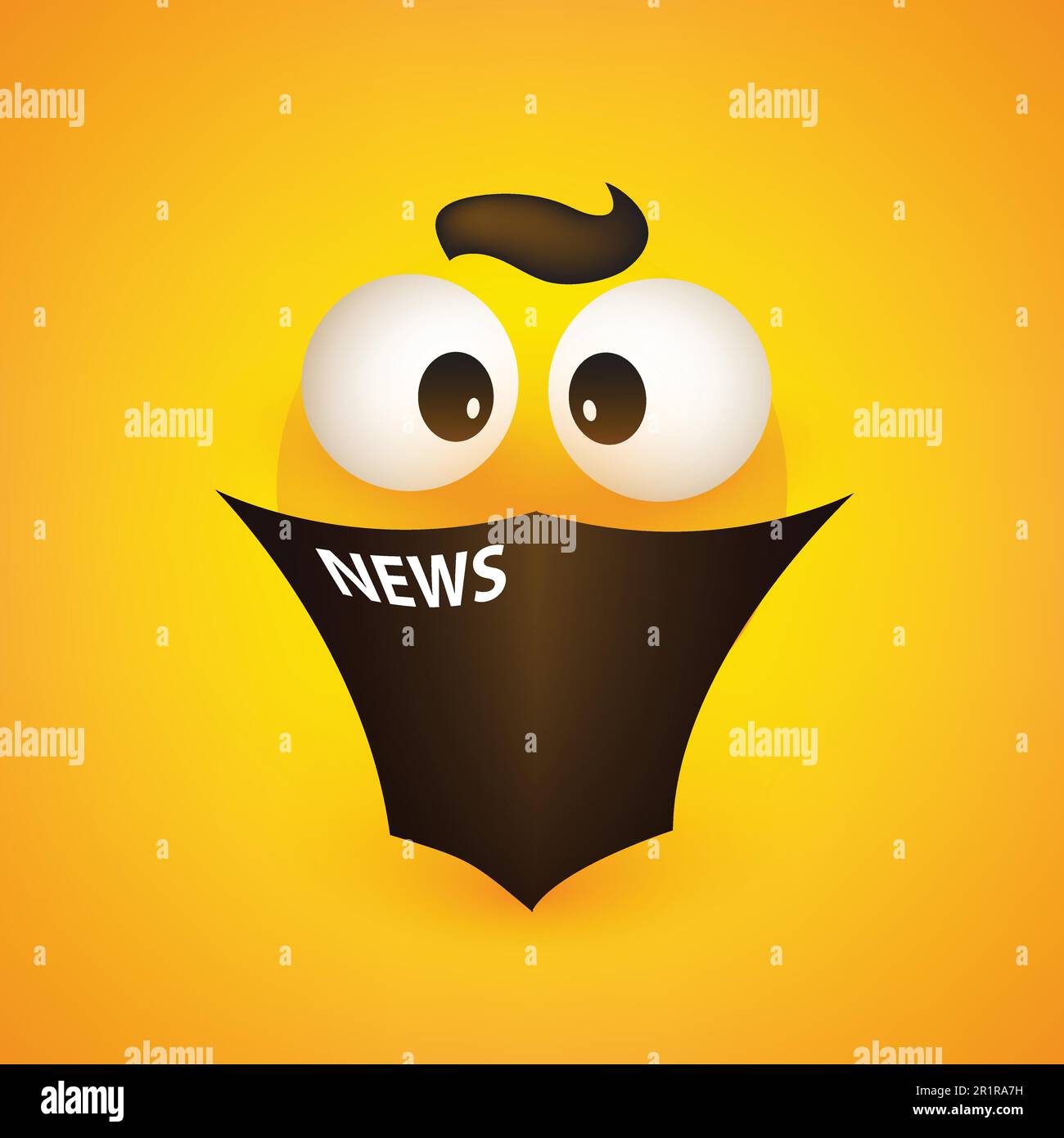 Surprising News - Emoji with Pop Out Eyes Reads a Newspaper - Simple ...