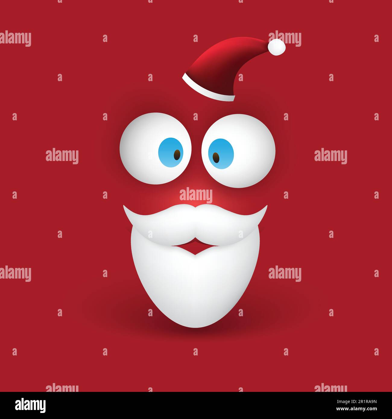 Funny Santa Claus Face Design with Pop Out Eyes and Beard Stock Vector ...