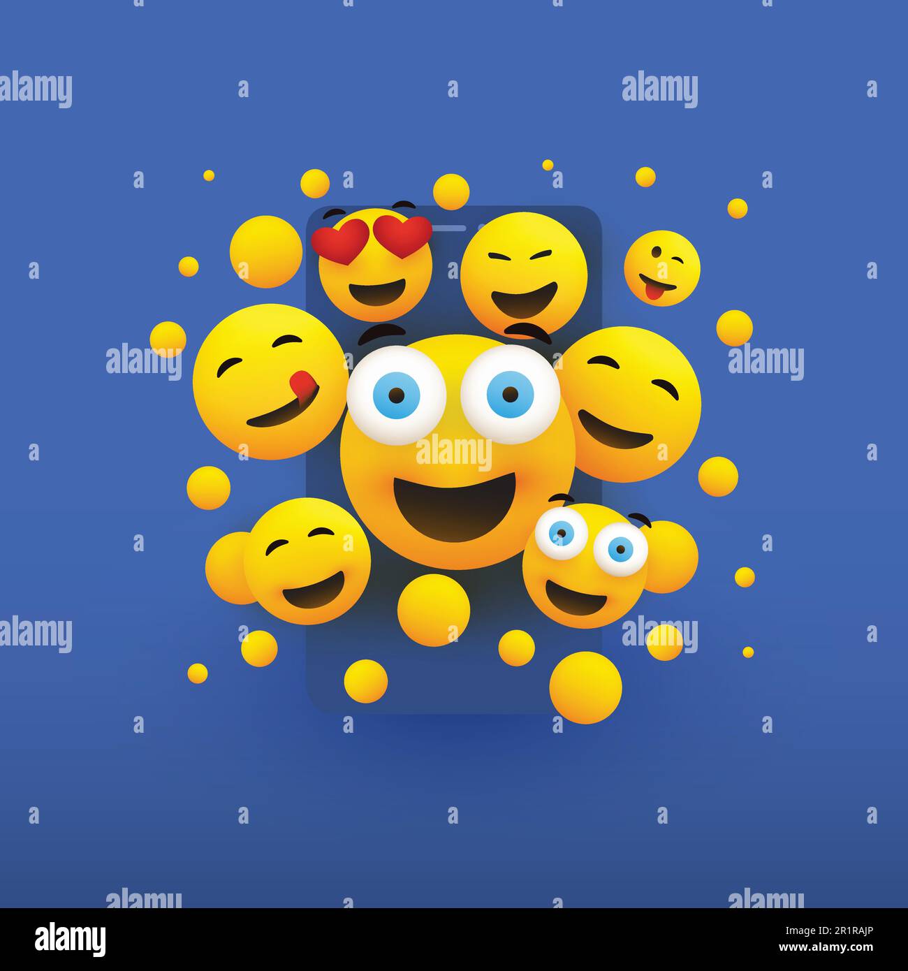 Smiley face symbol in phone hi-res stock photography and images - Alamy