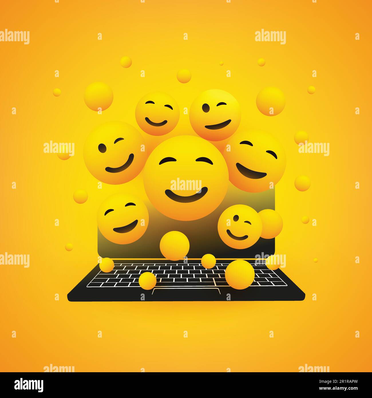 Happy computers Stock Vector Images - Alamy
