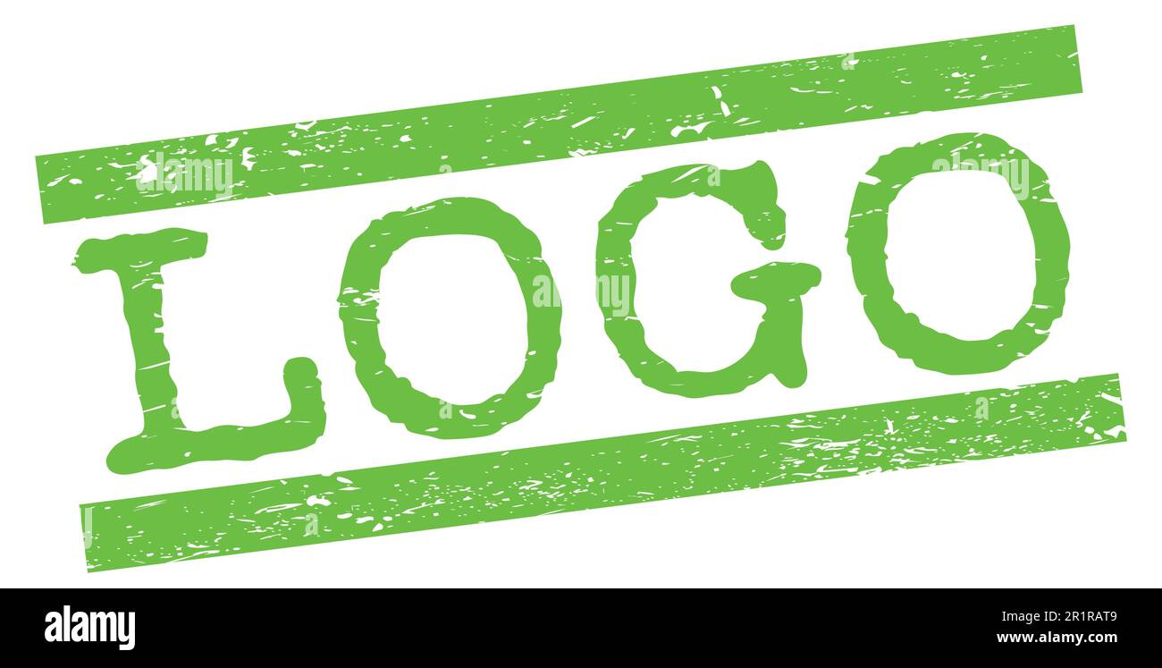 LOGO text written on green grungy lines stamp sign Stock Photo - Alamy