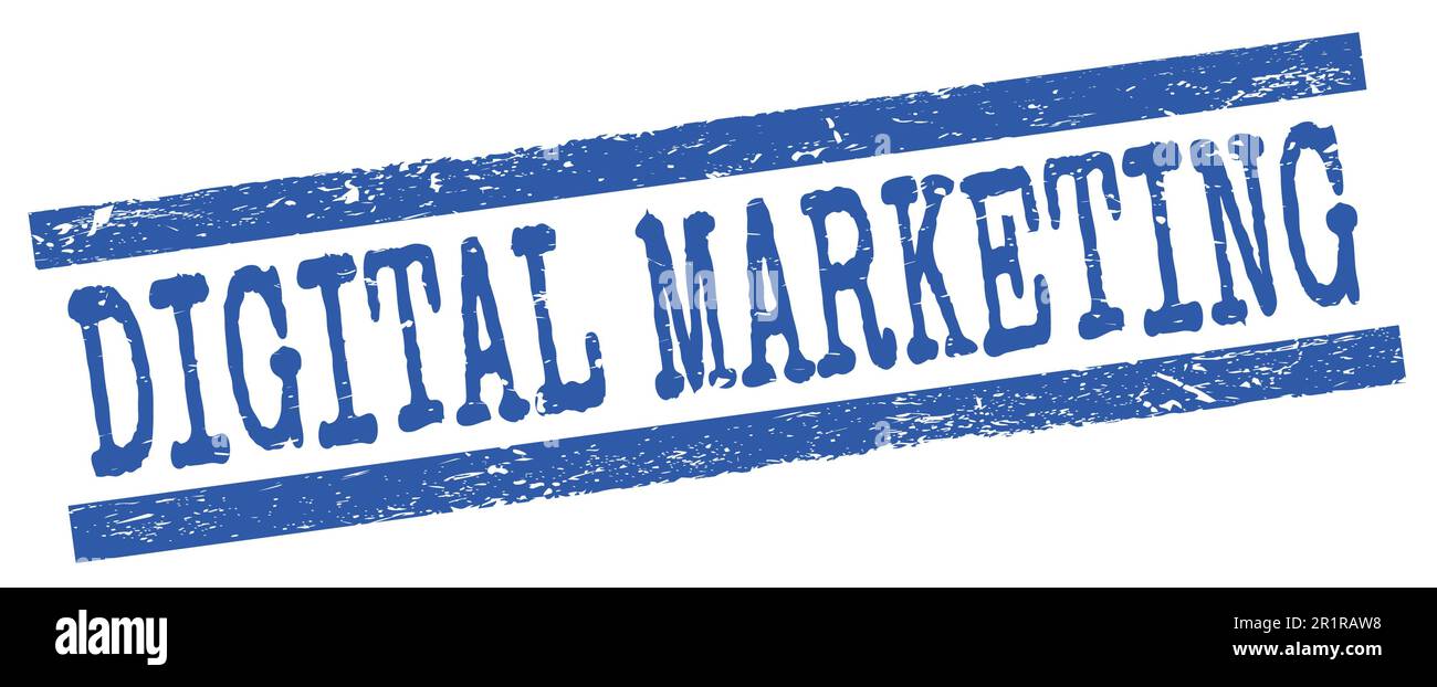 DIGITAL MARKETING text written on blue grungy lines stamp sign Stock ...