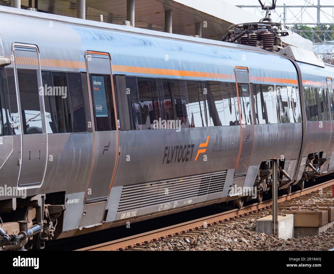 The Airport Express, Flytoget, at Lysaker Station near Oslo in Norway ...