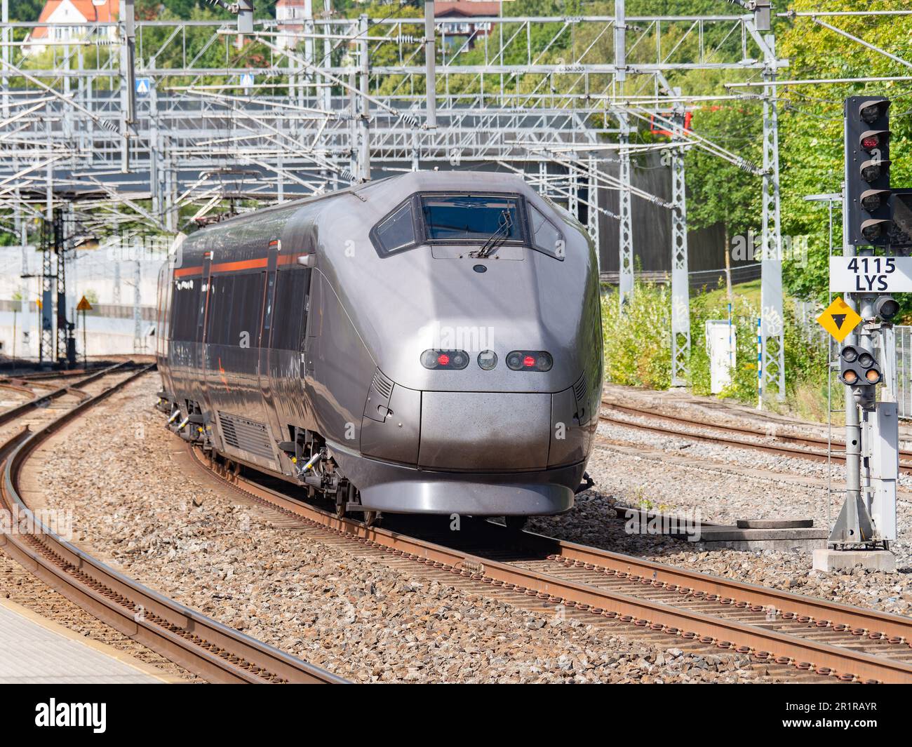 The Airport Express, Flytoget, at Lysaker Station near Oslo in Norway ...