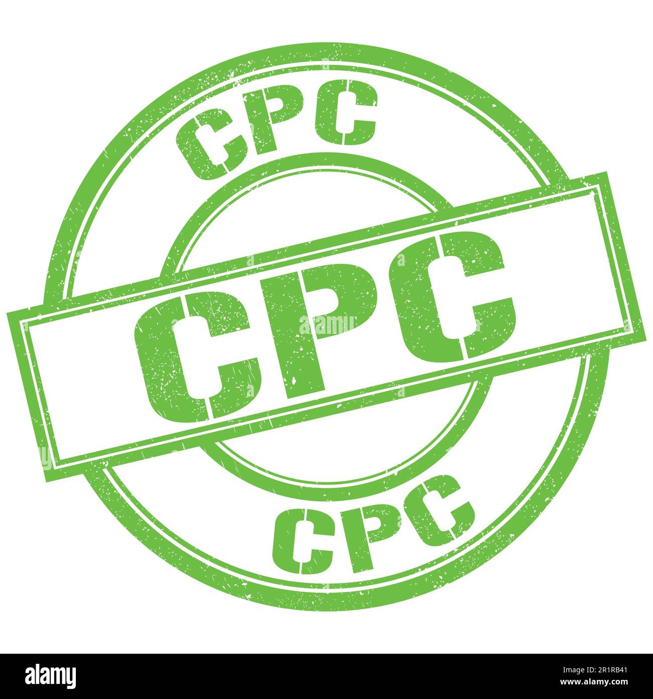 CPC text written on green round stamp sign Stock Photo - Alamy