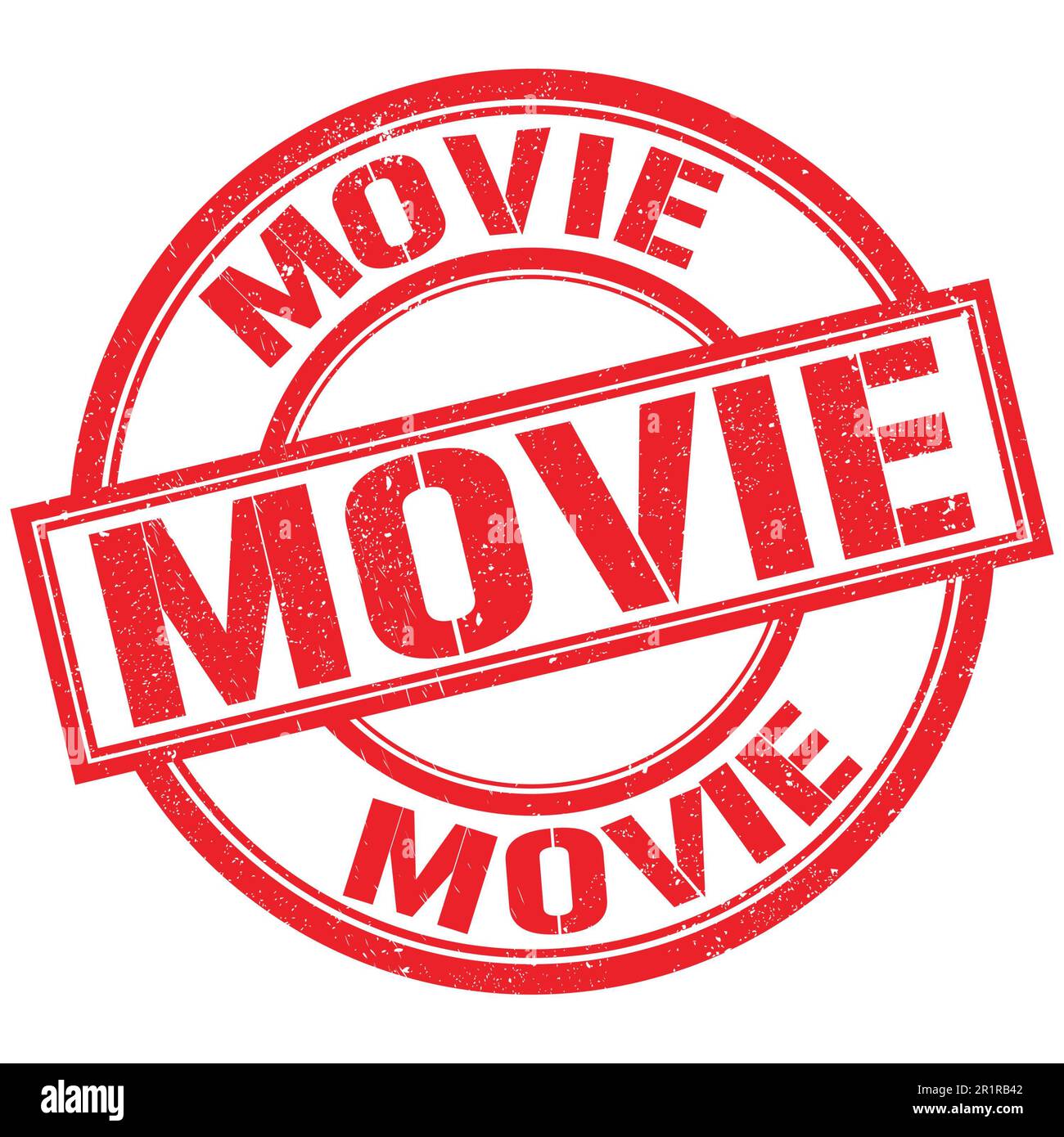 MOVIE text written on red round stamp sign Stock Photo - Alamy