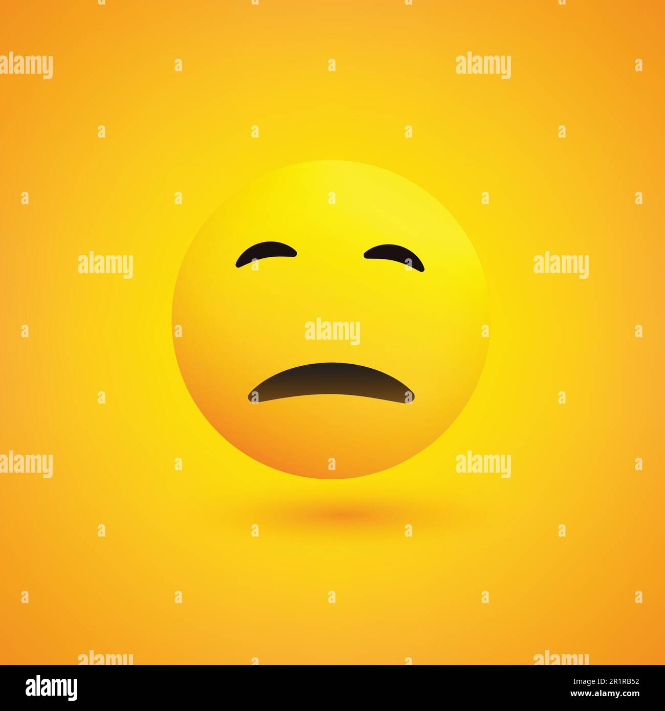 Sad Emoji - Simple Emoticon on Yellow Background - Vector Design Stock ...