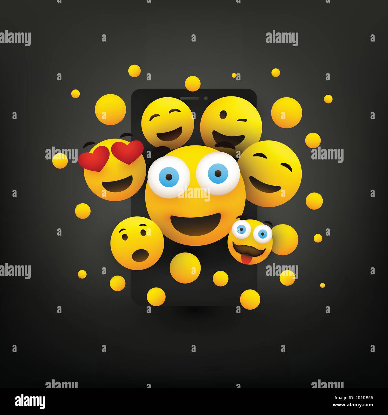 Smiley face symbol in phone hi-res stock photography and images - Alamy