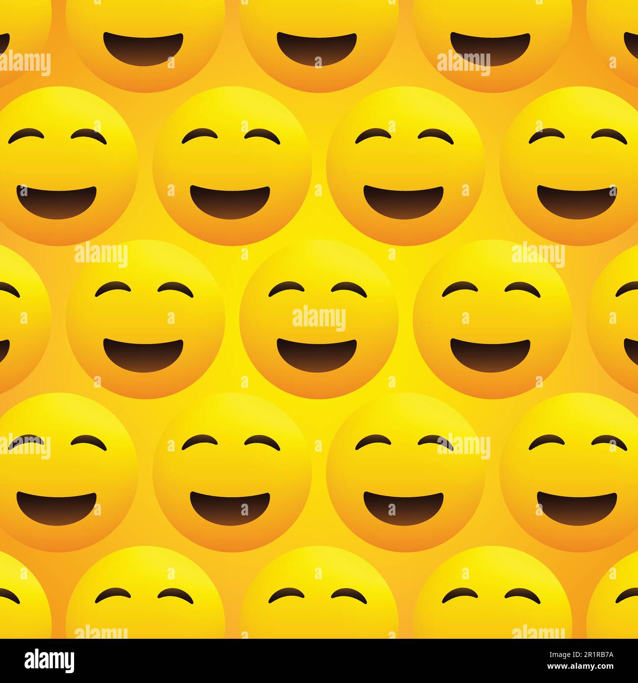 Yellow Smiling Faces - Emoji Pattern Background Stock Vector Image ...