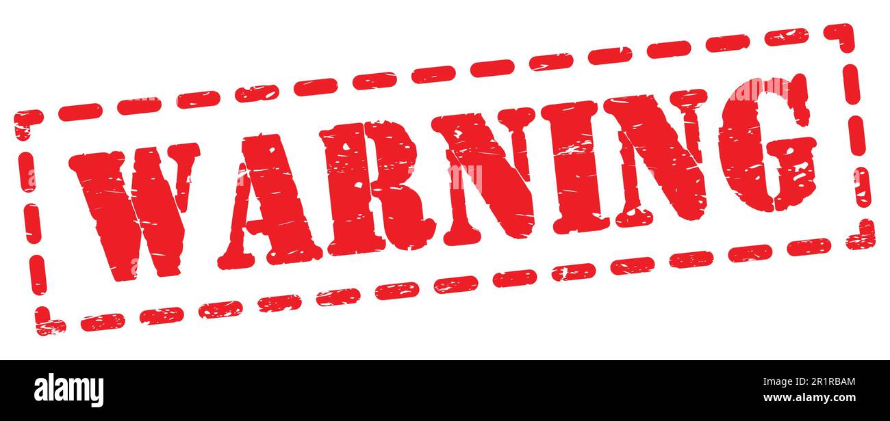 WARNING text written on red dash stamp sign Stock Photo - Alamy