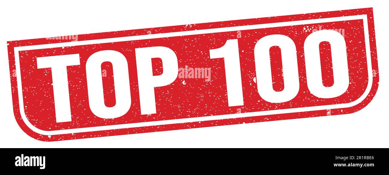 TOP 100 text written on red grungy stamp sign Stock Photo - Alamy