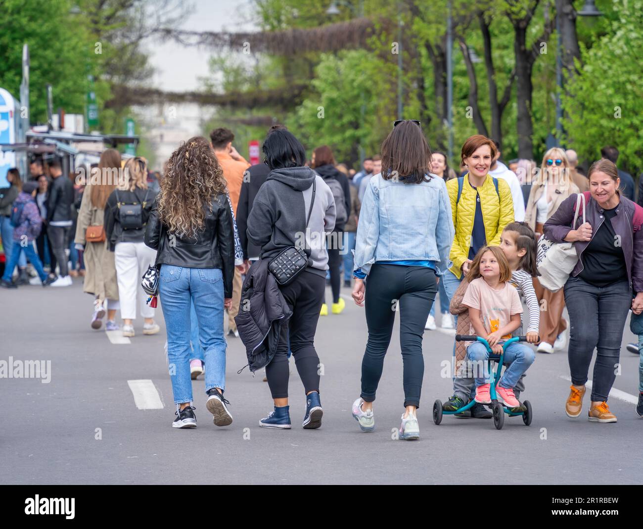 Bucharest, Romania - May 2023: Busy weekend with many tourists and ...