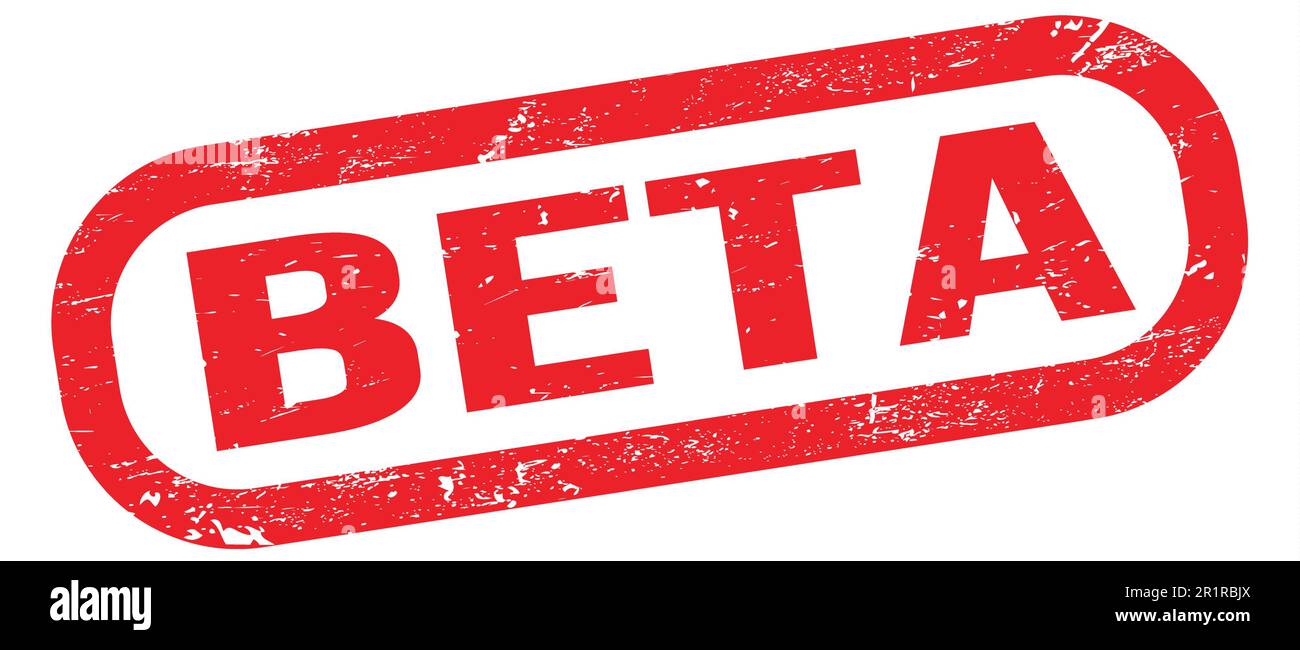 BETA, text written on red rectangle stamp sign Stock Photo - Alamy