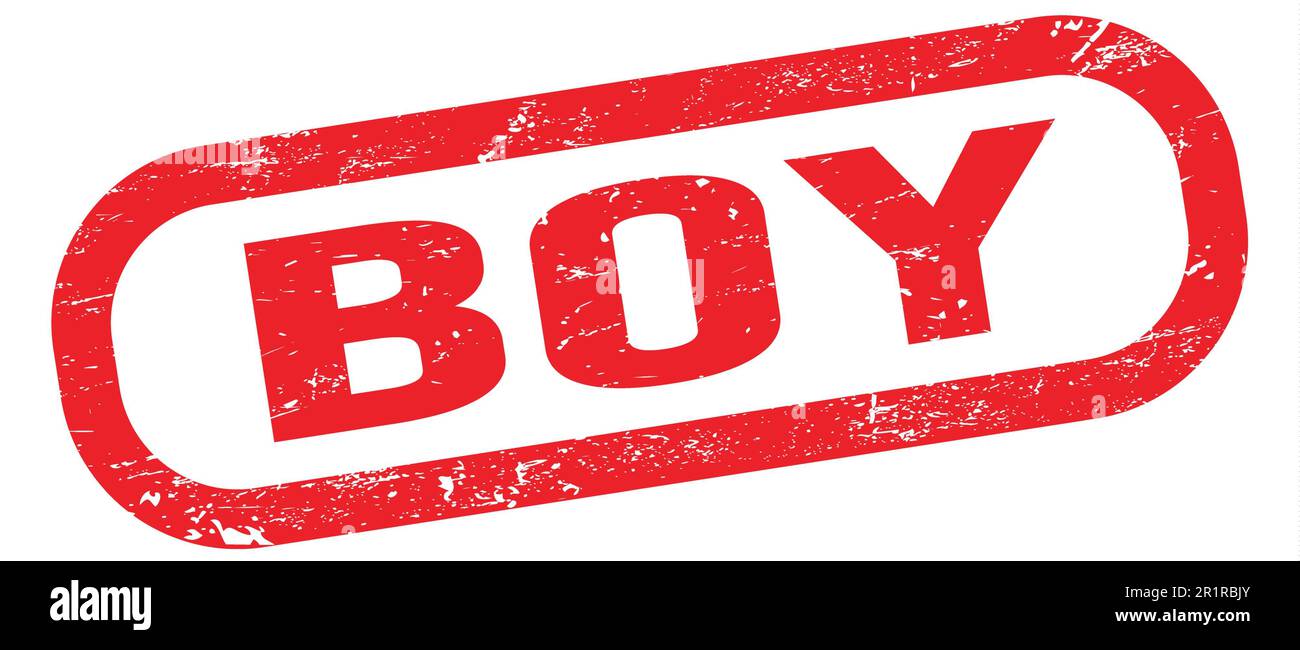 BOY, text written on red rectangle stamp sign Stock Photo - Alamy