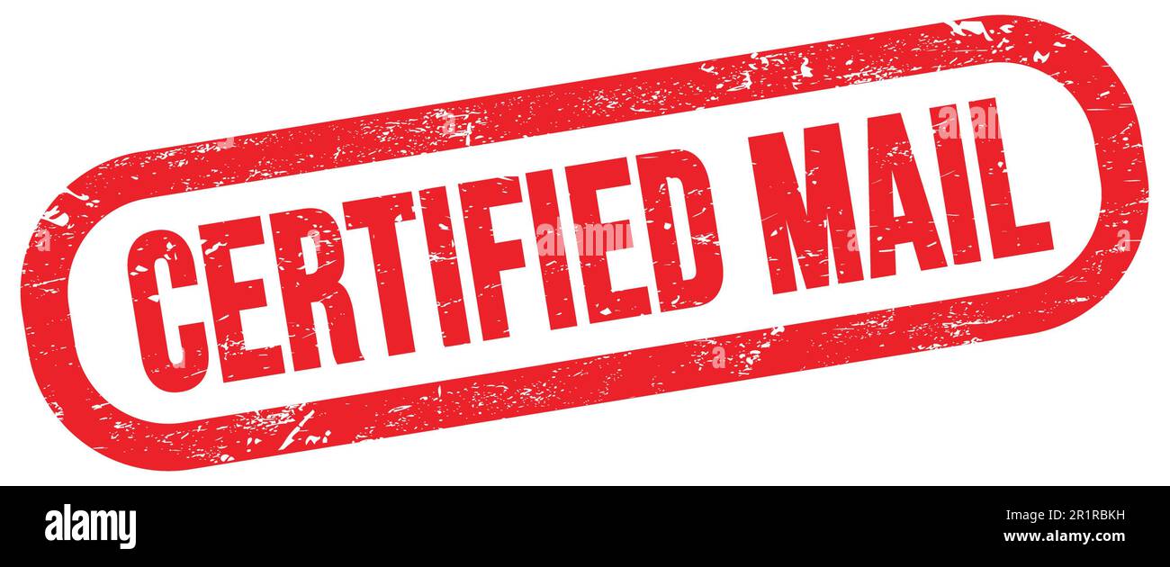 CERTIFIED MAIL, text on red rectangle stamp sign Stock Photo - Alamy
