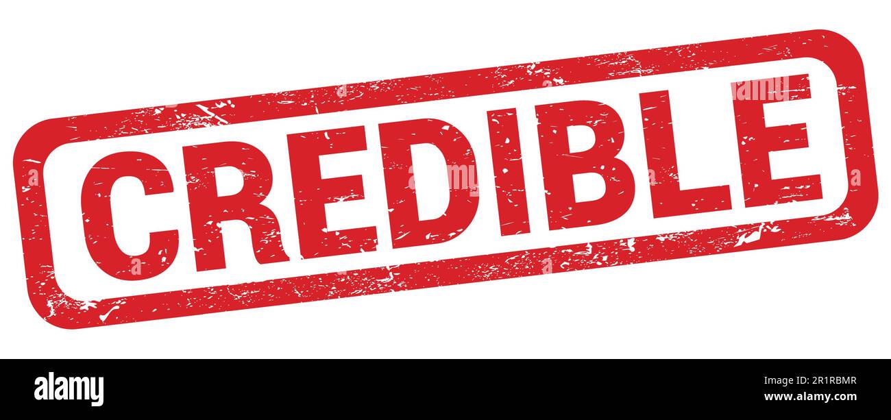 CREDIBLE text written on red rectangle stamp sign Stock Photo - Alamy