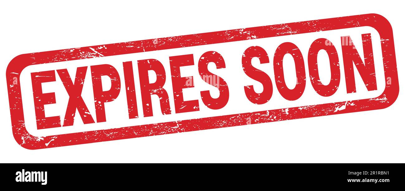 EXPIRES SOON text written on red rectangle stamp sign Stock Photo - Alamy
