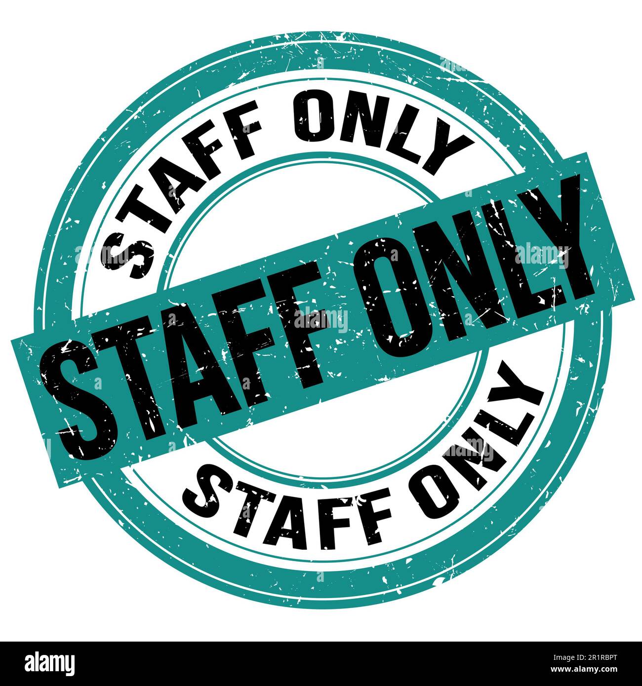 STAFF ONLY text written on blue-black round grungy stamp sign Stock ...