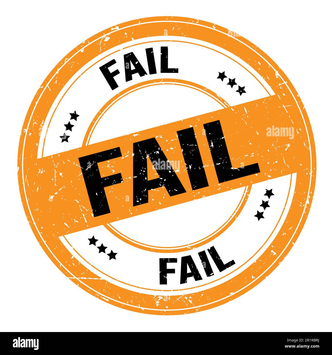 FAIL text written on orange-black round grungy stamp sign Stock Photo ...