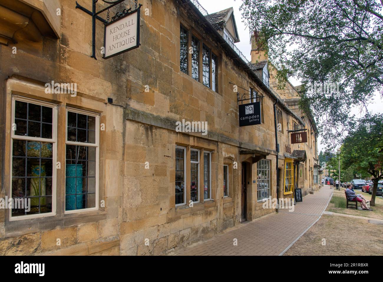 Chipping Campden, UK-August 2022; Side view along the typical Cotswolds ...