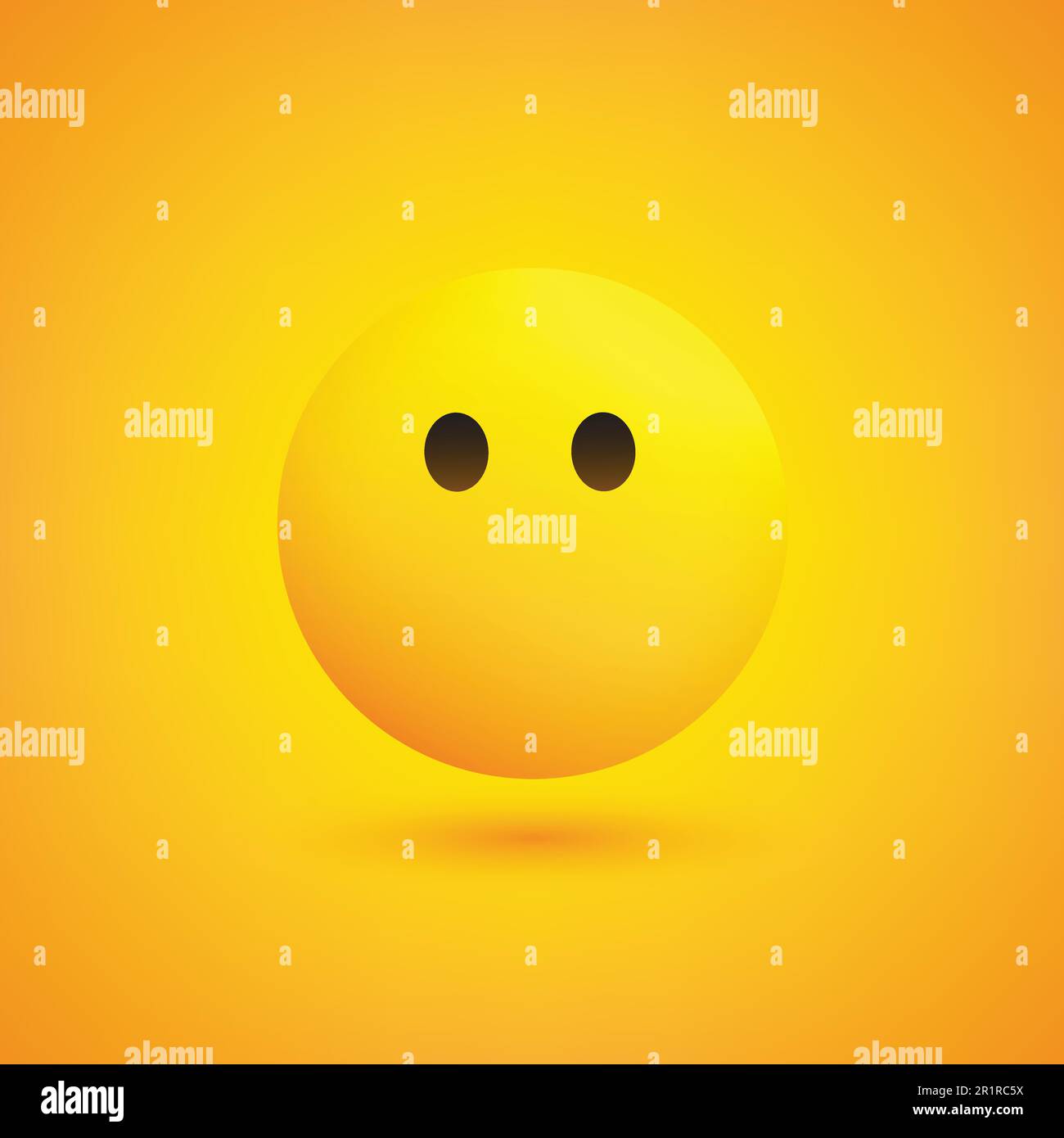 Mouthless Face - Emoticon in Front of a Yellow Background Stock Vector ...