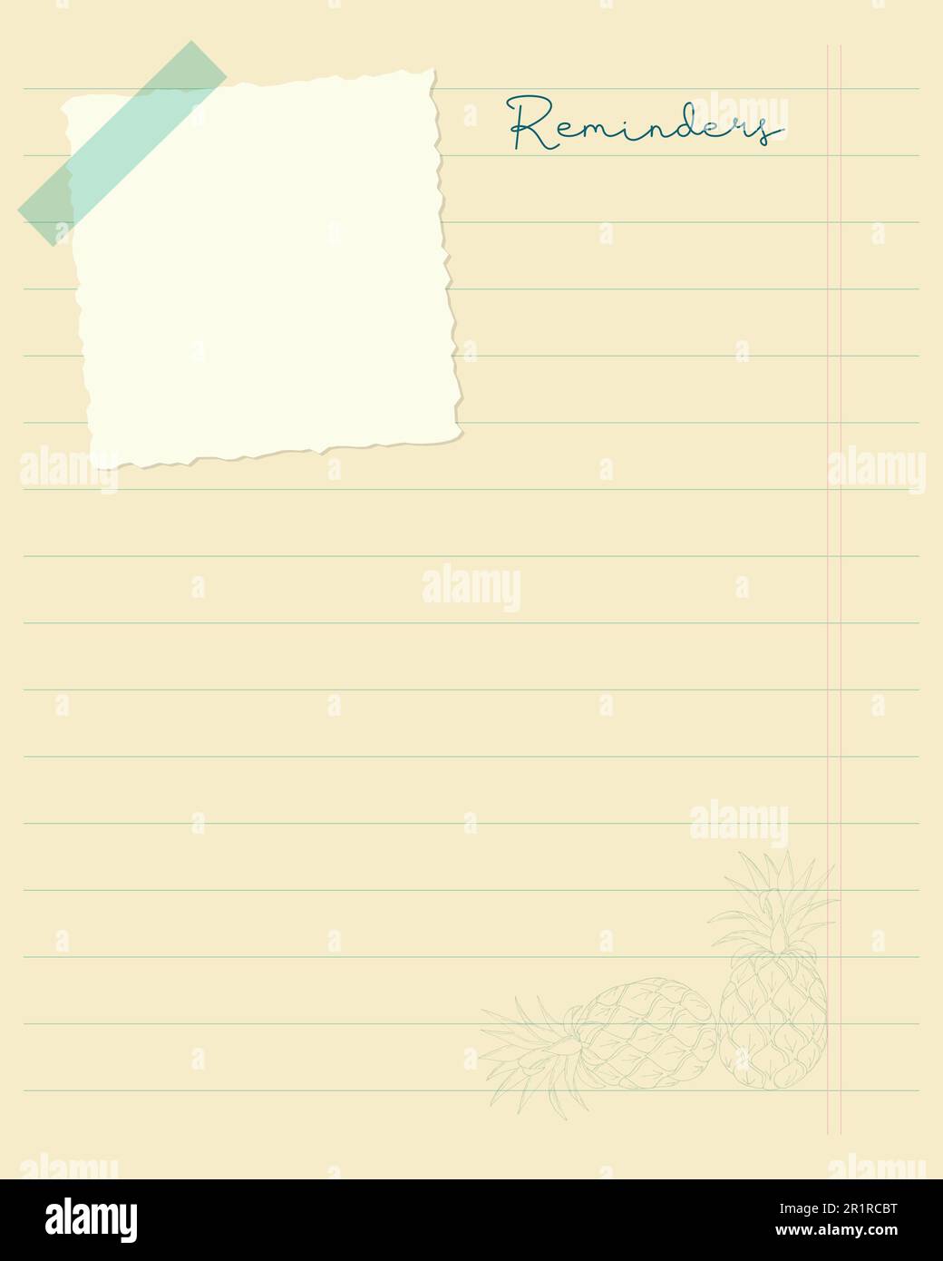 Reminder sheet template, to do list, note planner, scrapbooking and ...