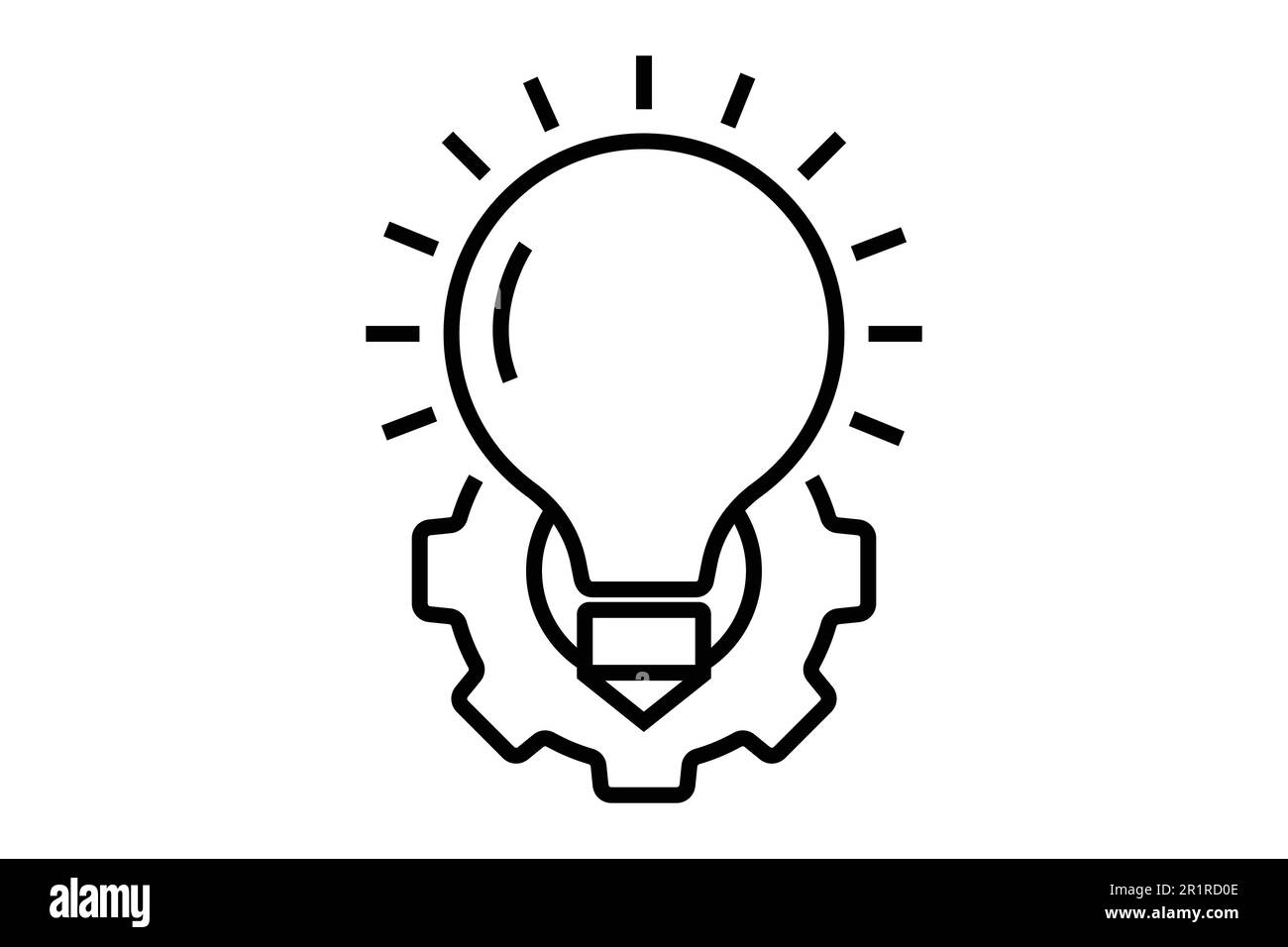 Effective solution icon. Creative ideas light bulb and gear concept. Line icon style. Simple ...