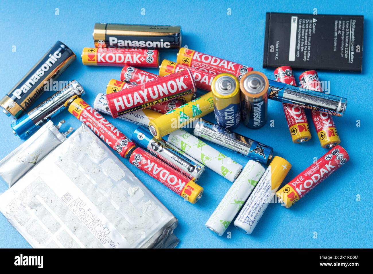 Warsaw, Poland - May 15, 2023: Used batteries, different sizes and ...
