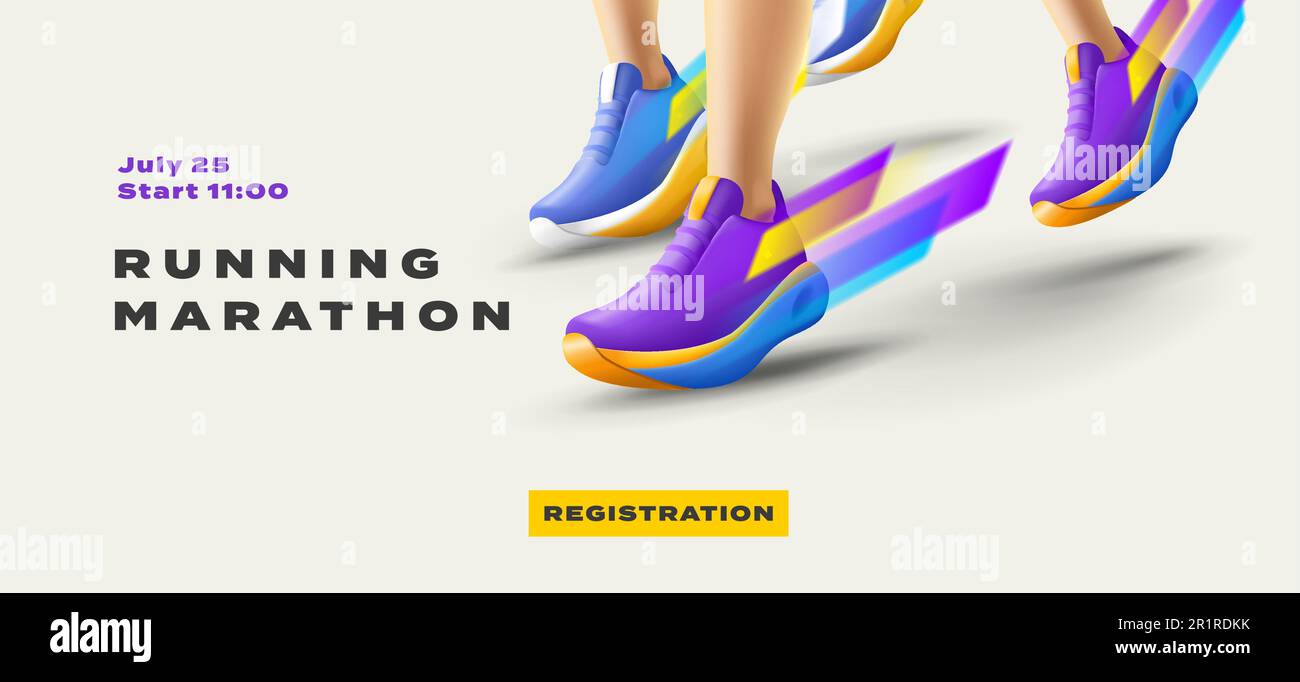 marathonposter with closeup lags of tight competition run for win ...