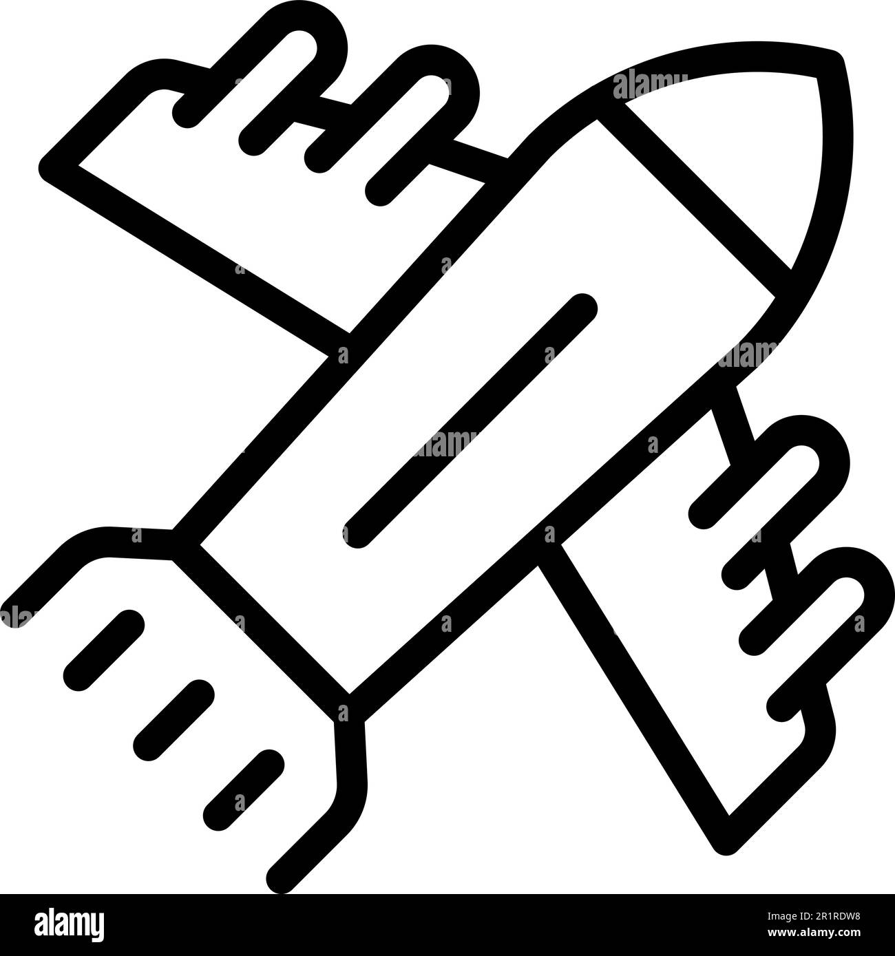 Bomb airplane icon outline vector. Nuclear war. Care defense Stock ...