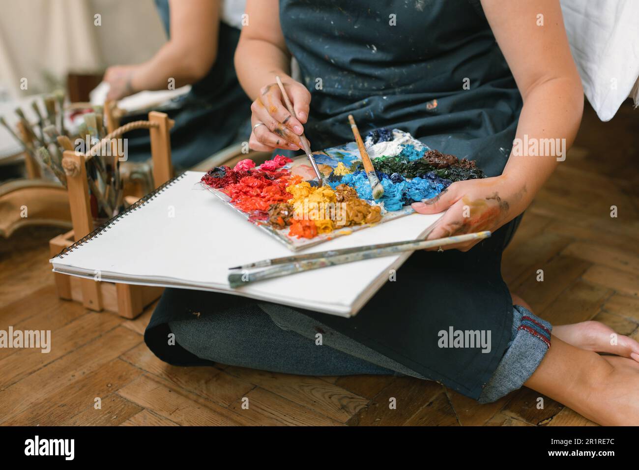 Watercolour woman sitting hi-res stock photography and images - Alamy