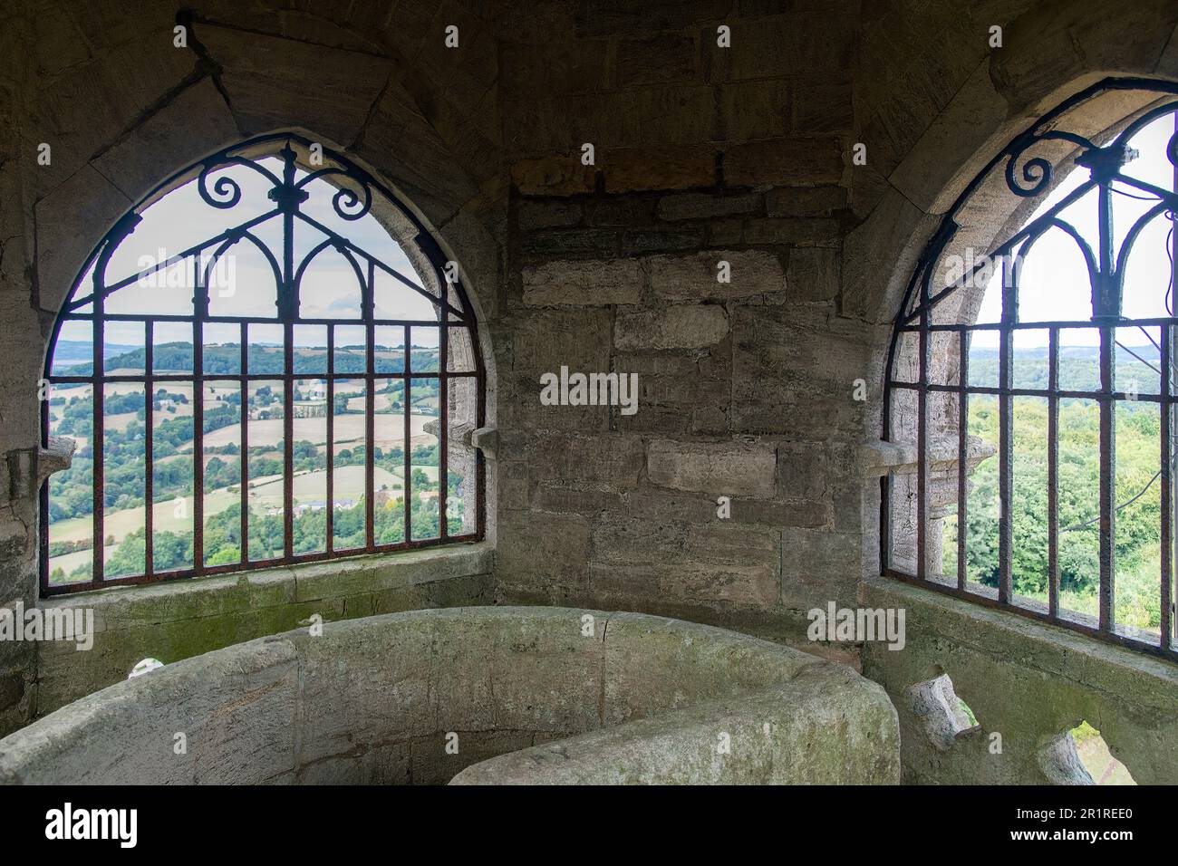 North Nibley, Gloucestershire, UK-August 2022; View from inside top of ...
