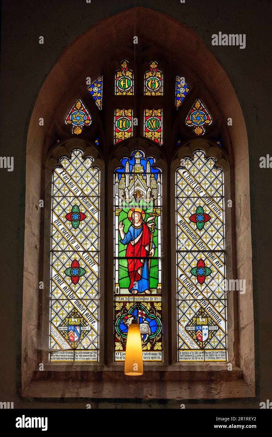 Image filling view of stained glass window of St Peter’s Church in ...