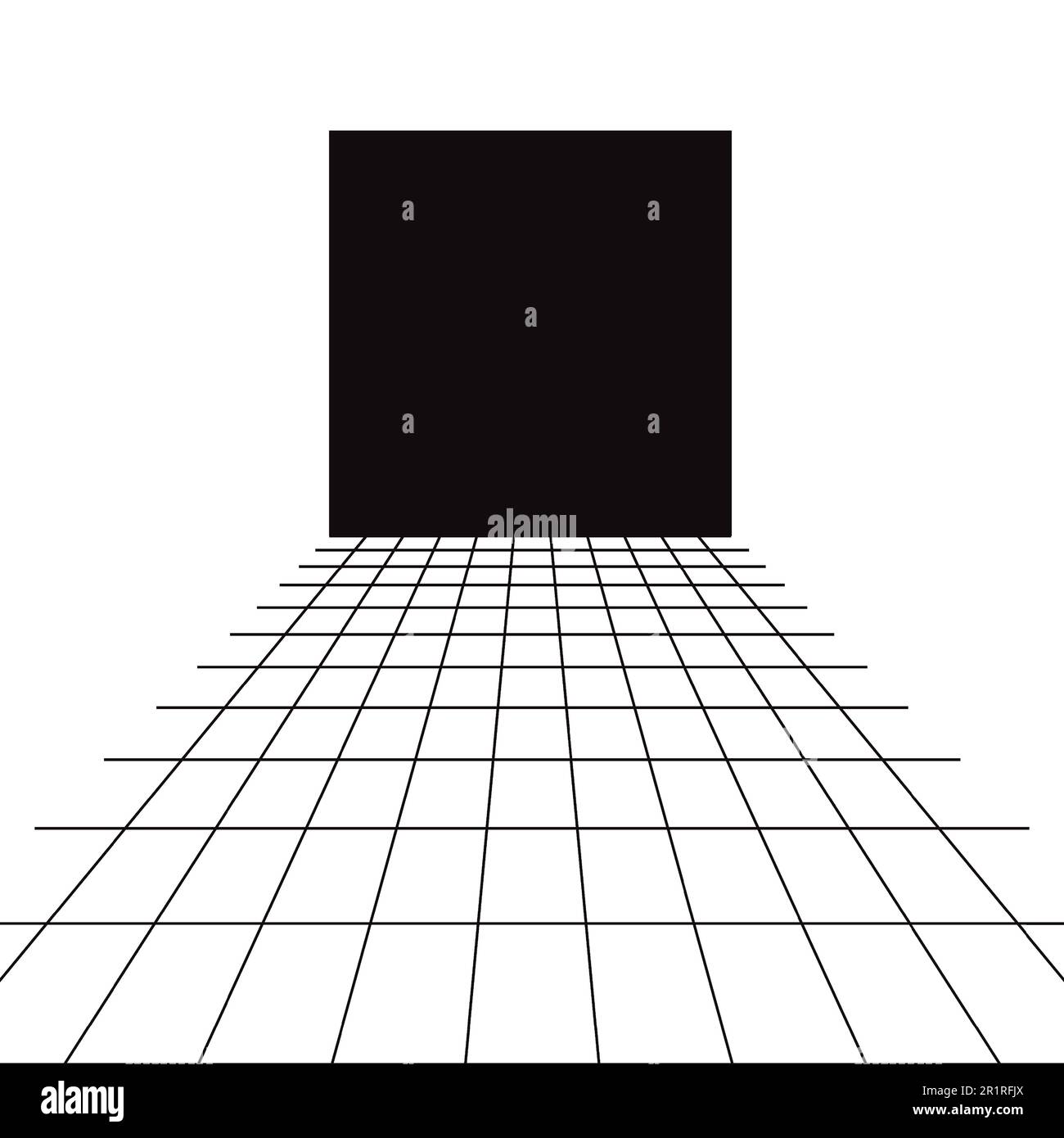 Cyber grid, retro punk perspective rectangular tunnel. Grid tunnel ...