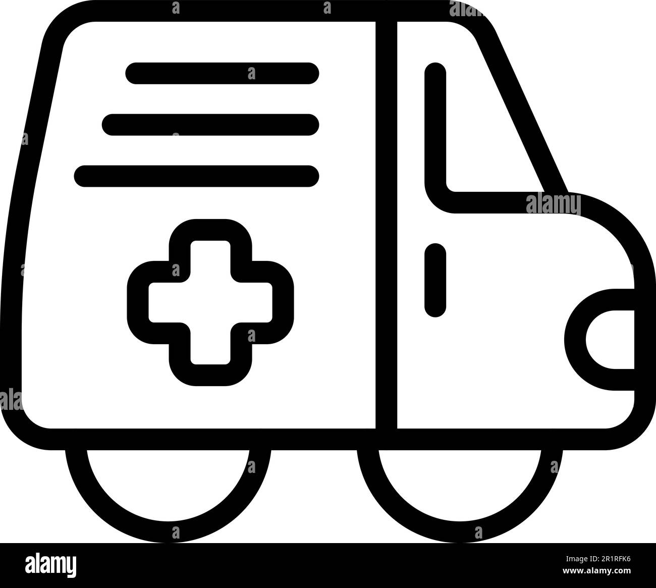 Medical car icon outline vector. Service vehicle. Alarm modern Stock ...