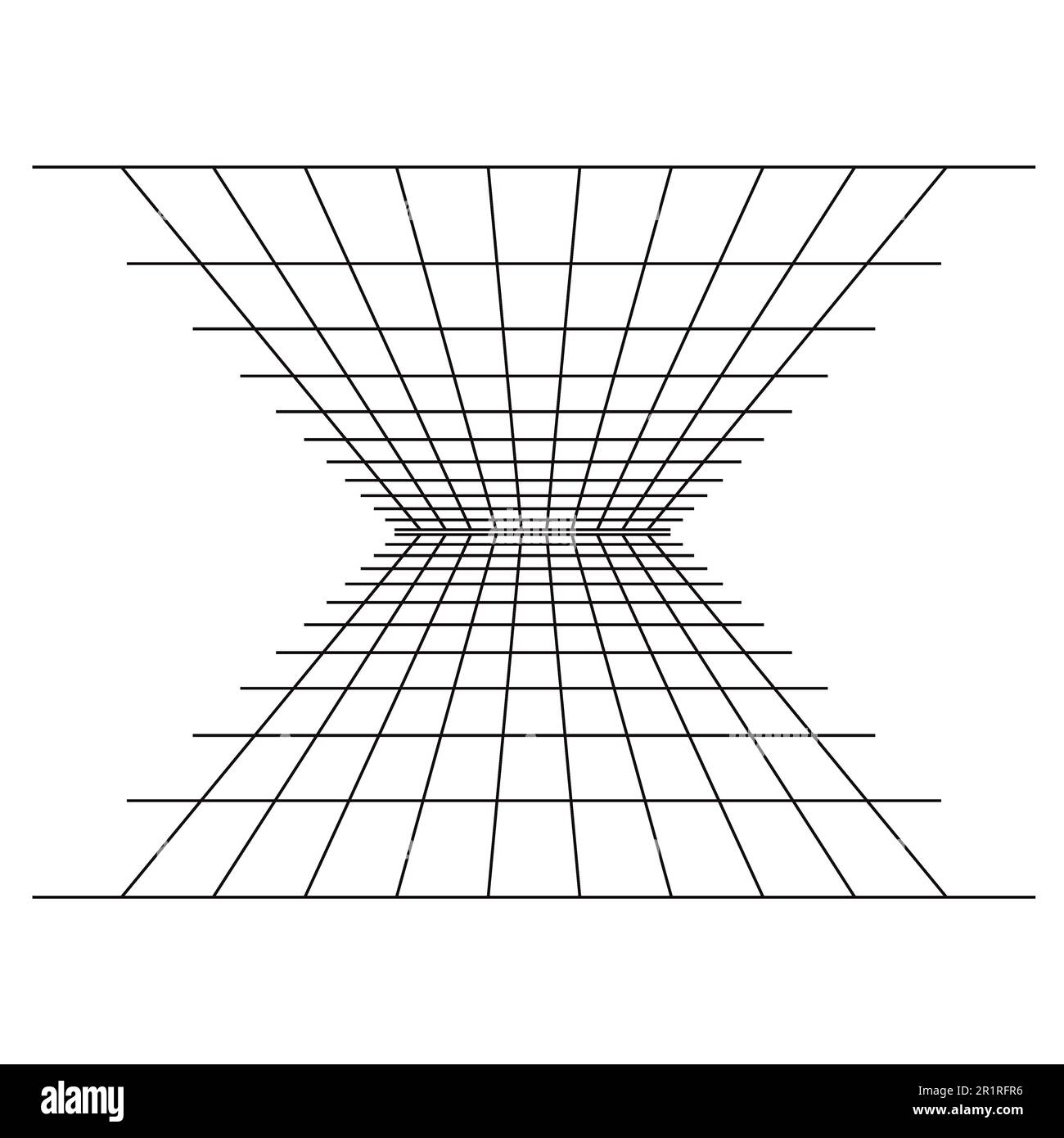 Cyber grid, retro punk perspective rectangular tunnel. Grid tunnel ...