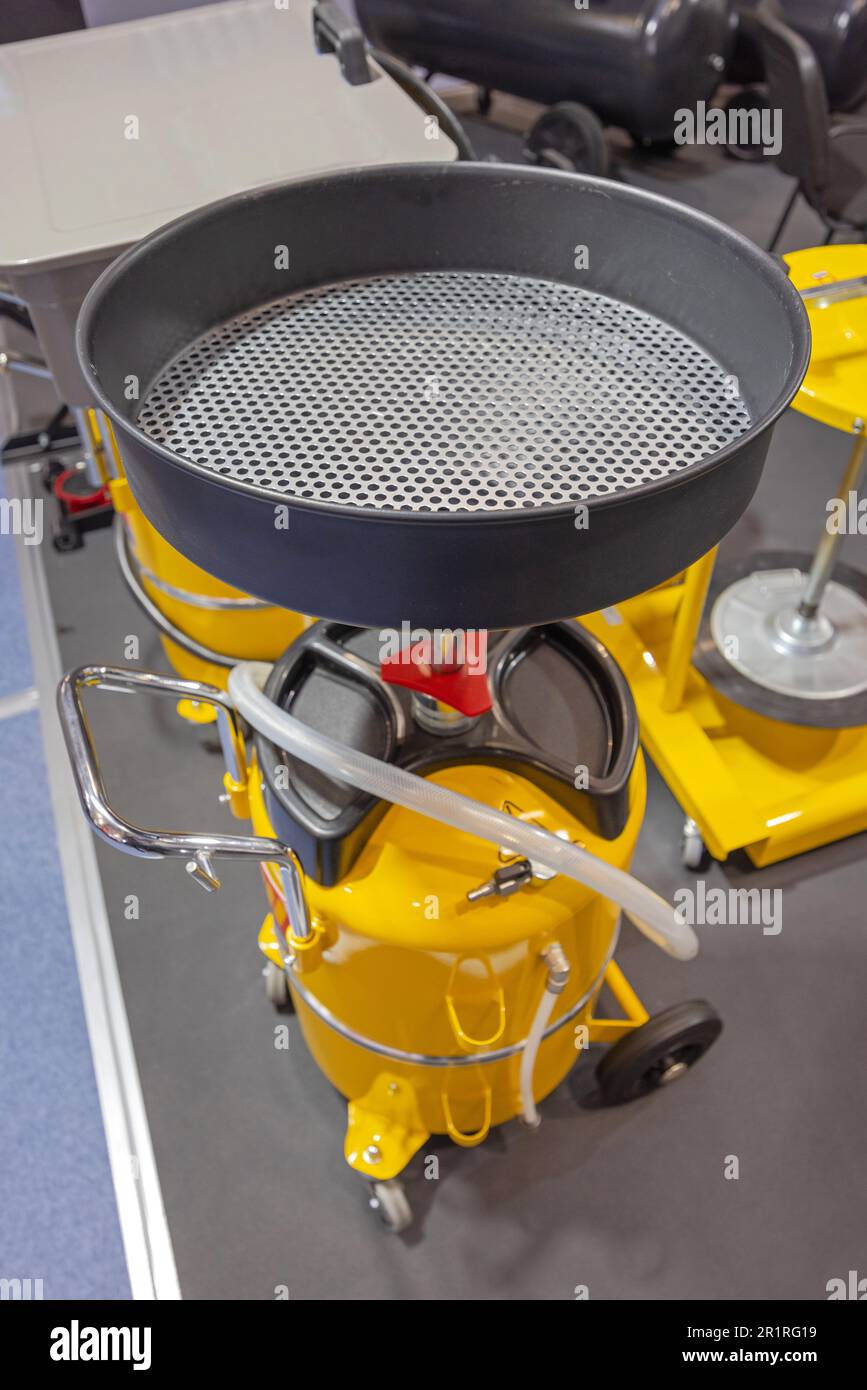 Waste Oil Collector Device in Garage Service Workshop Equipment Stock ...