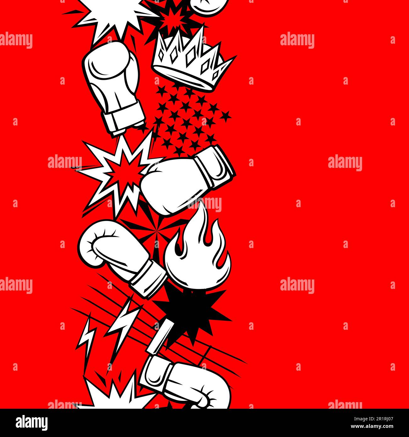 Pattern with boxing items. Box club illustration. Sport background in ...
