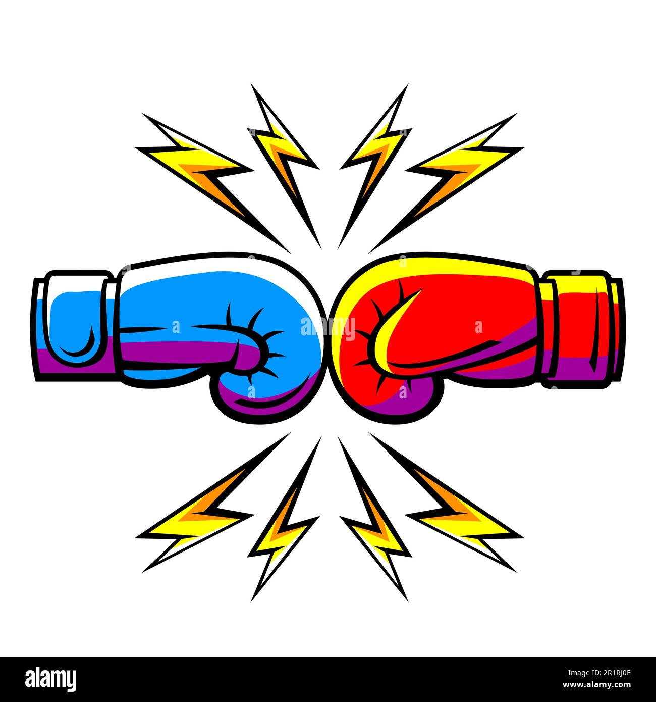 Emblem with boxing gloves. Box club label. Sport illustration in ...