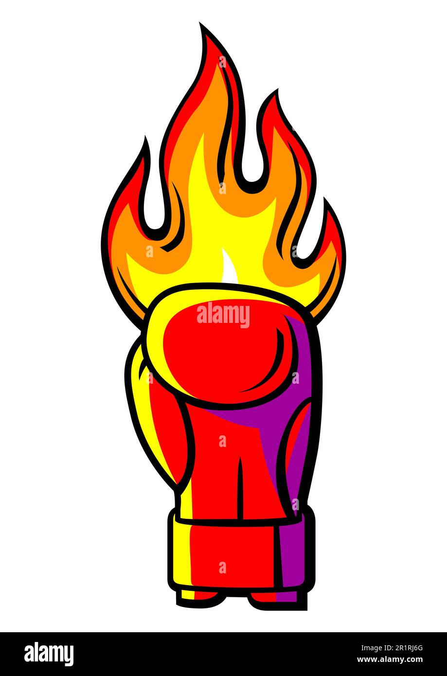 Emblem with boxing gloves. Box club label. Sport illustration in ...