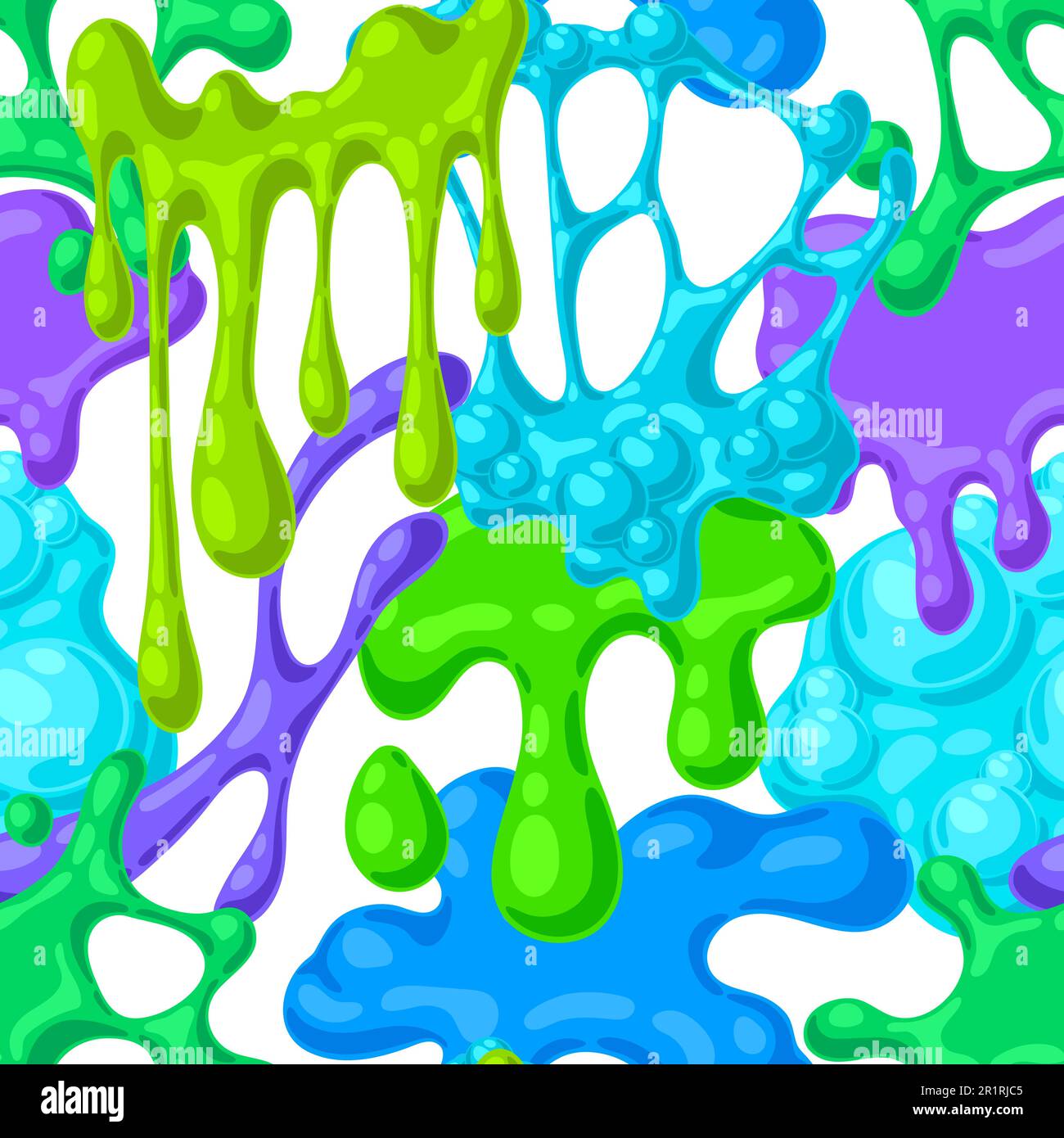 Blots and drips slime pattern. Toxic mucus smudges streaks and blotch ...