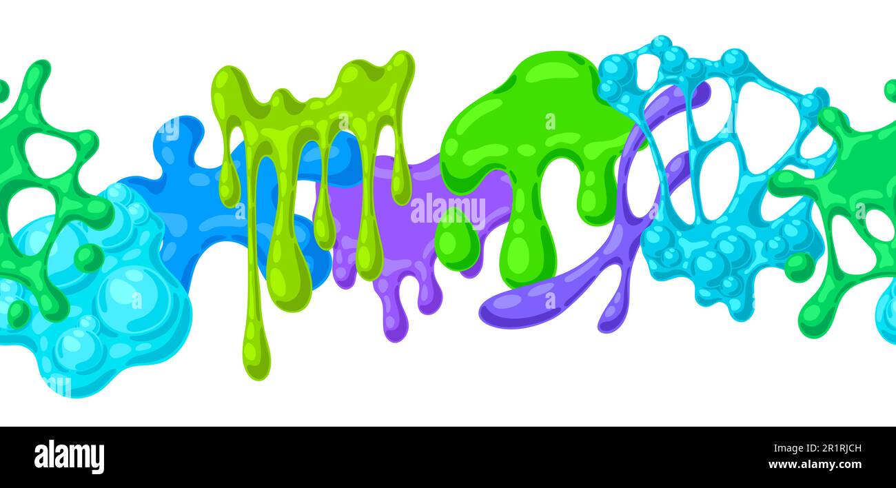 Blots and drips slime pattern. Toxic mucus smudges streaks and blotch ...