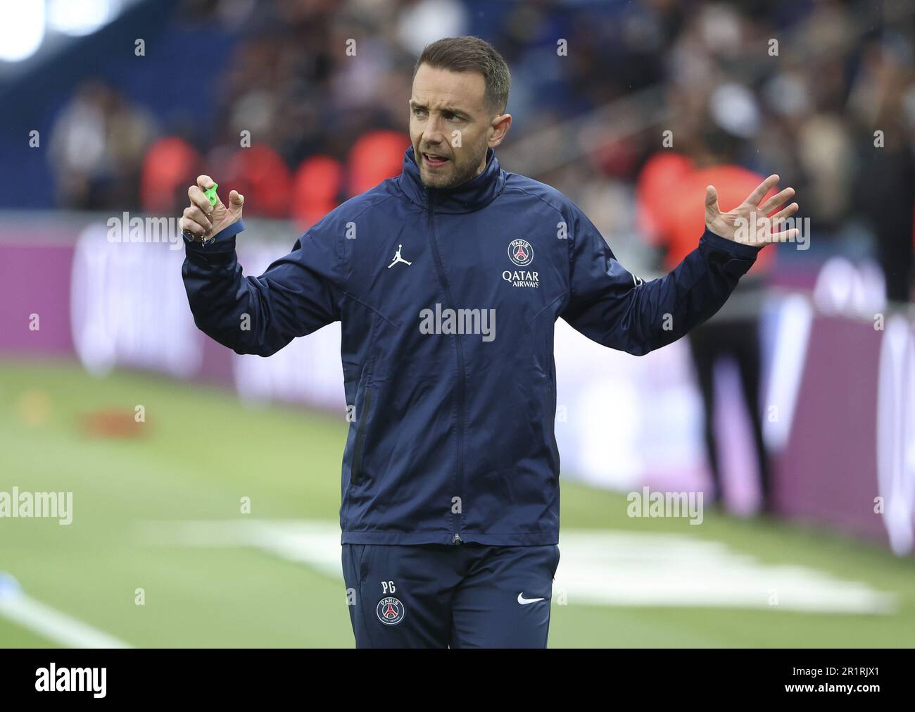 Fitness coach of PSG Pedro Gomez during the French championship Ligue 1 ...