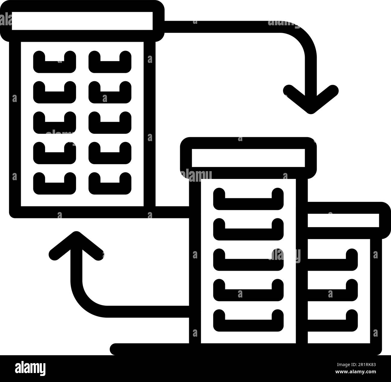 Building barter icon outline vector. Finance exchange. Digital data ...