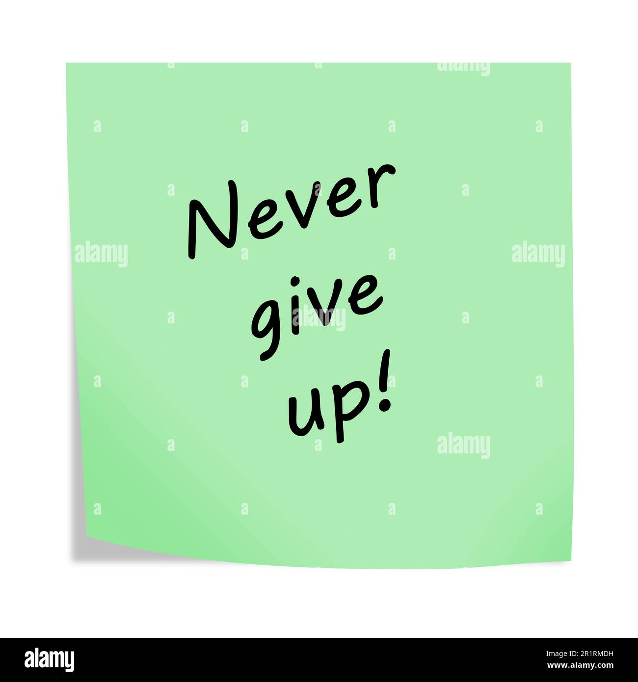 Never give up 3d illustration post note reminder with clipping path ...