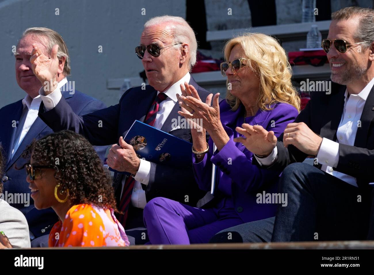 President Joe Biden reacts as he attends his granddaughter Maisy Biden ...