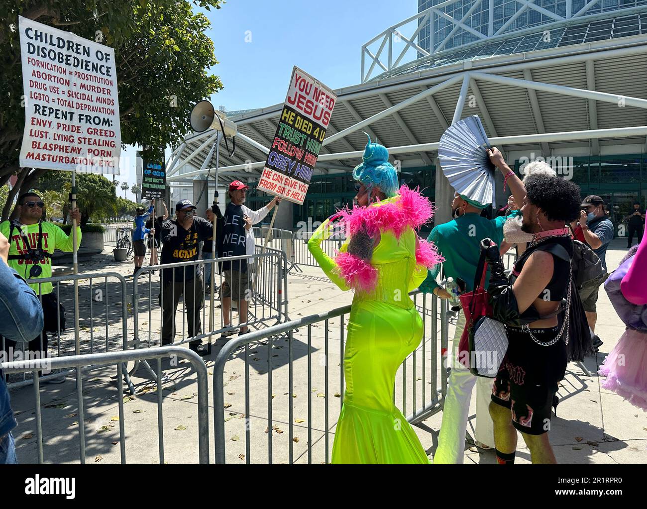 Los Angeles, USA. 23rd May, 2023. Anti Drag Protestors during the 2023 ...